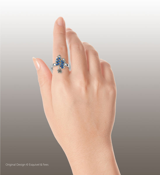 Bluebonnet Bluebonnet Flower Ring Sterling Silver | Esquivel and Fees ...