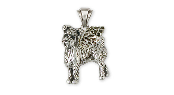 Brussels Griffon Angel Dog Pendant Handmade Sterling Silver