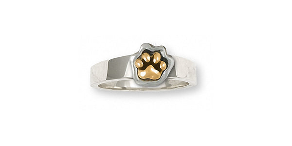 Dog Paw Dog Ring Silver And Gold | Esquivel and Fees | Handmade Charm ...