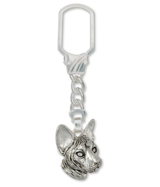 Sphynx Cat Cat Key Ring Sterling Silver | Esquivel and Fees | Handmade ...